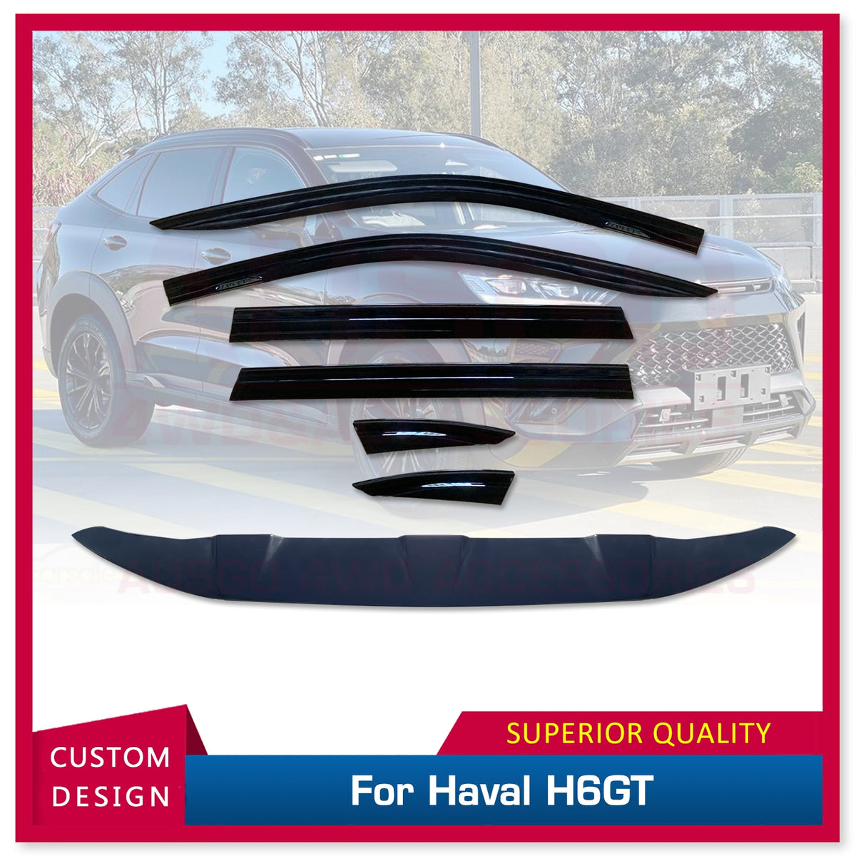 Injection 6PCS Weather Shields + Bonnet Protector for Haval H6GT B03 S ...