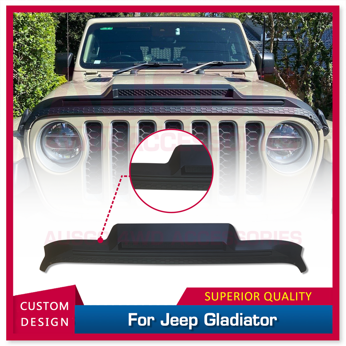 Injection Moulded Bonnet Protector Guard for Jeep Gladiator 2020-Onwar ...