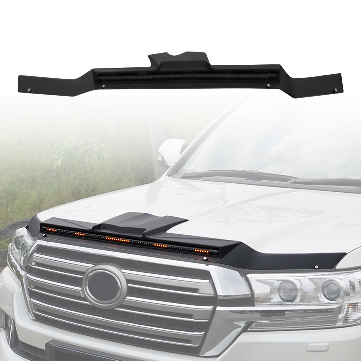 LED Bonnet Protector for Toyota Land Cruiser 200 | Hood Protection ...