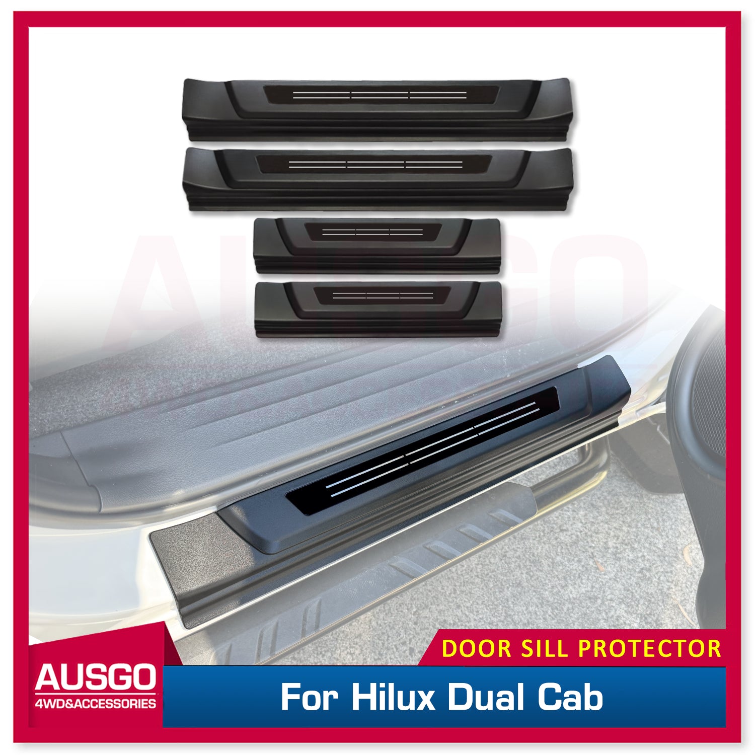 For Toyota Hilux Dual Cab 2015-Onwards Scuff Plate Door Sills Door Sil ...