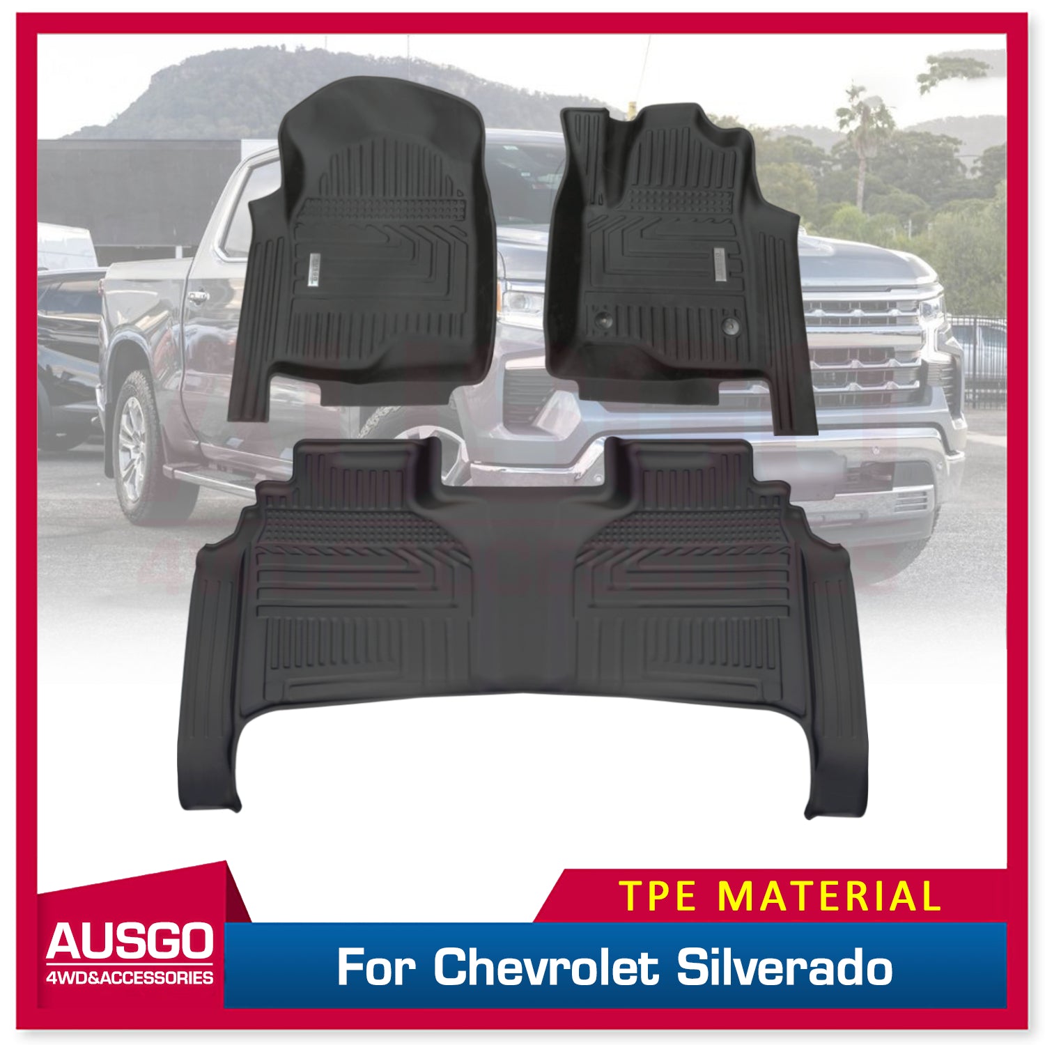 5D TPE Door Sill Covered Car Floor Mats for Chevrolet Silverado T1 Ser ...