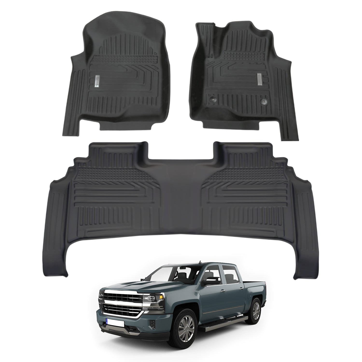 5D Car Floor Mats for Chevrolet Silverado T1 Series 2020-Onwards ...