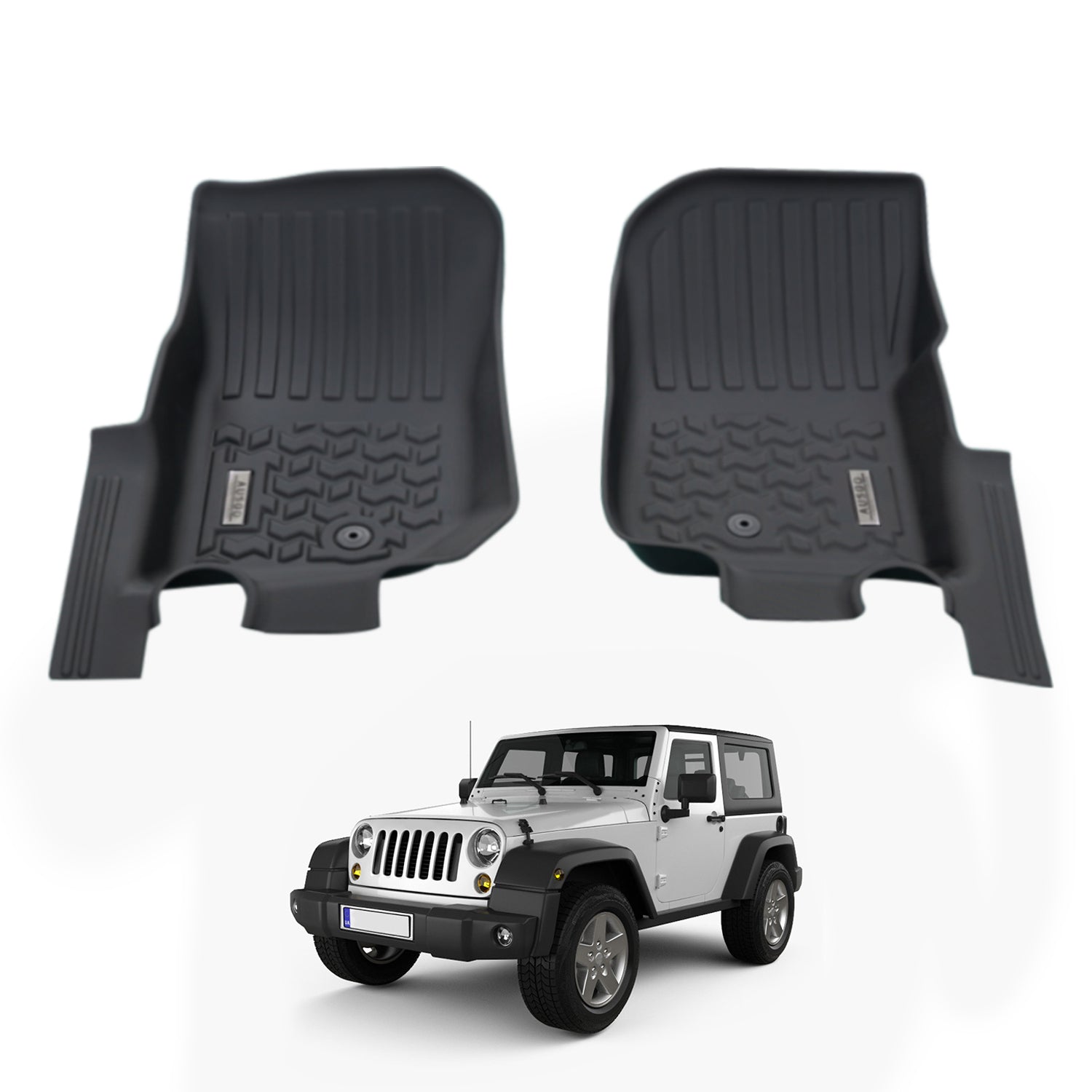5D Car Floor Mats for Jeep Wrangler JK Series 2Door 2007 2018 Front 2P AUSGO 4X4 Accessories Pty LTD