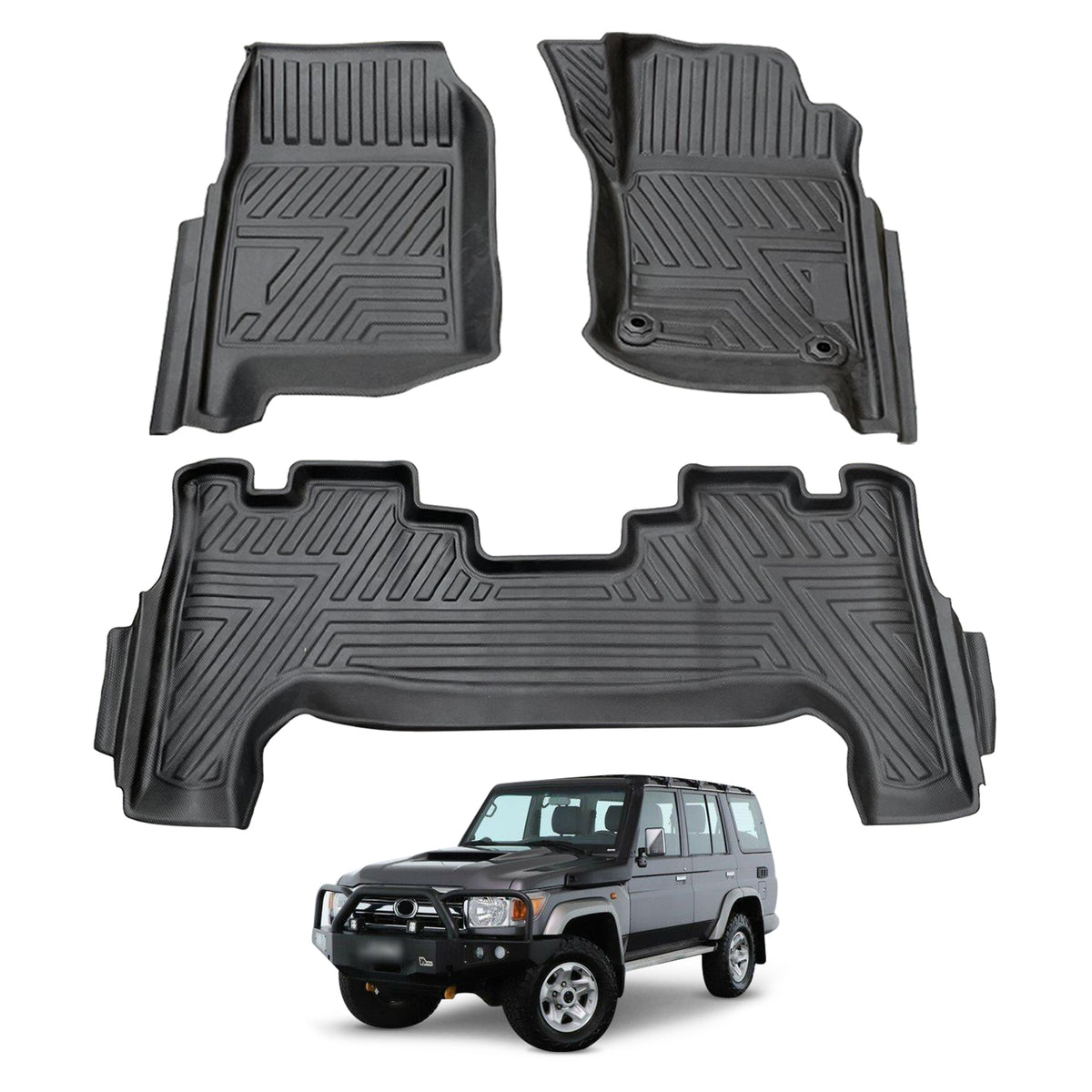 5D Moulded Car Floor Mats for Toyota Land Cruiser 76 Series 2012-2023 ...