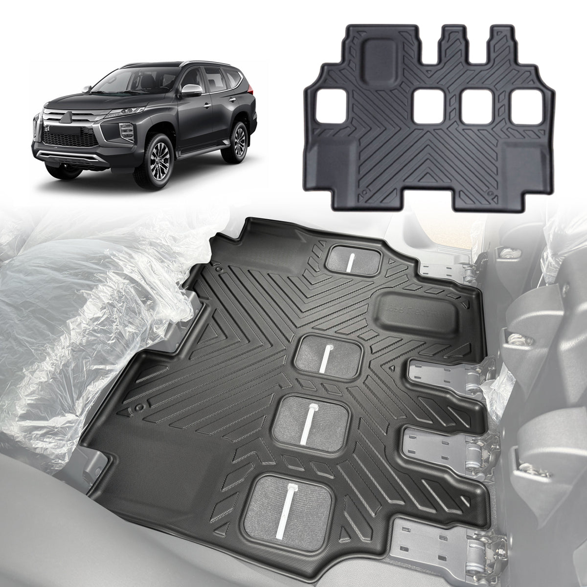 Third Row Floor Mat for Mitsubishi Pajero Sport 2015-Onwards 7 Seats ...