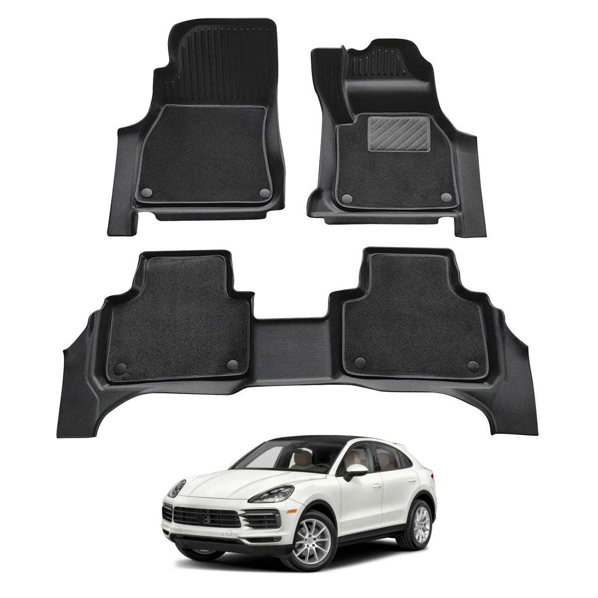 Double-Layer Car Floor Mats for Porsche Cayenne 9YA Series 2018-Onward ...