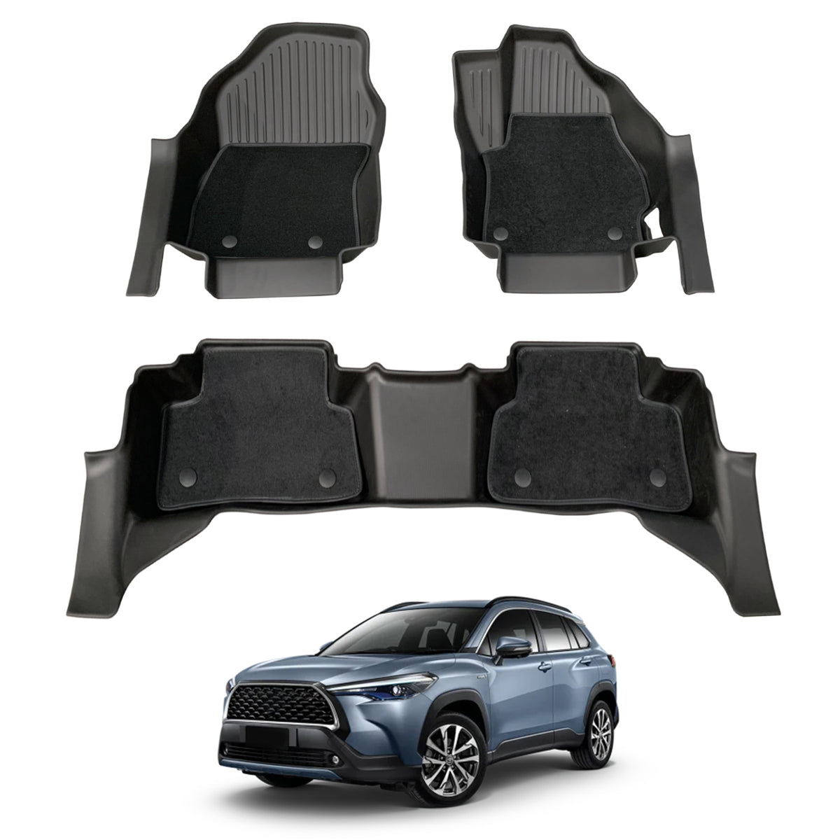 Double-Layer Car Floor Mats for Toyota Corolla Cross 2022-Onwards ...