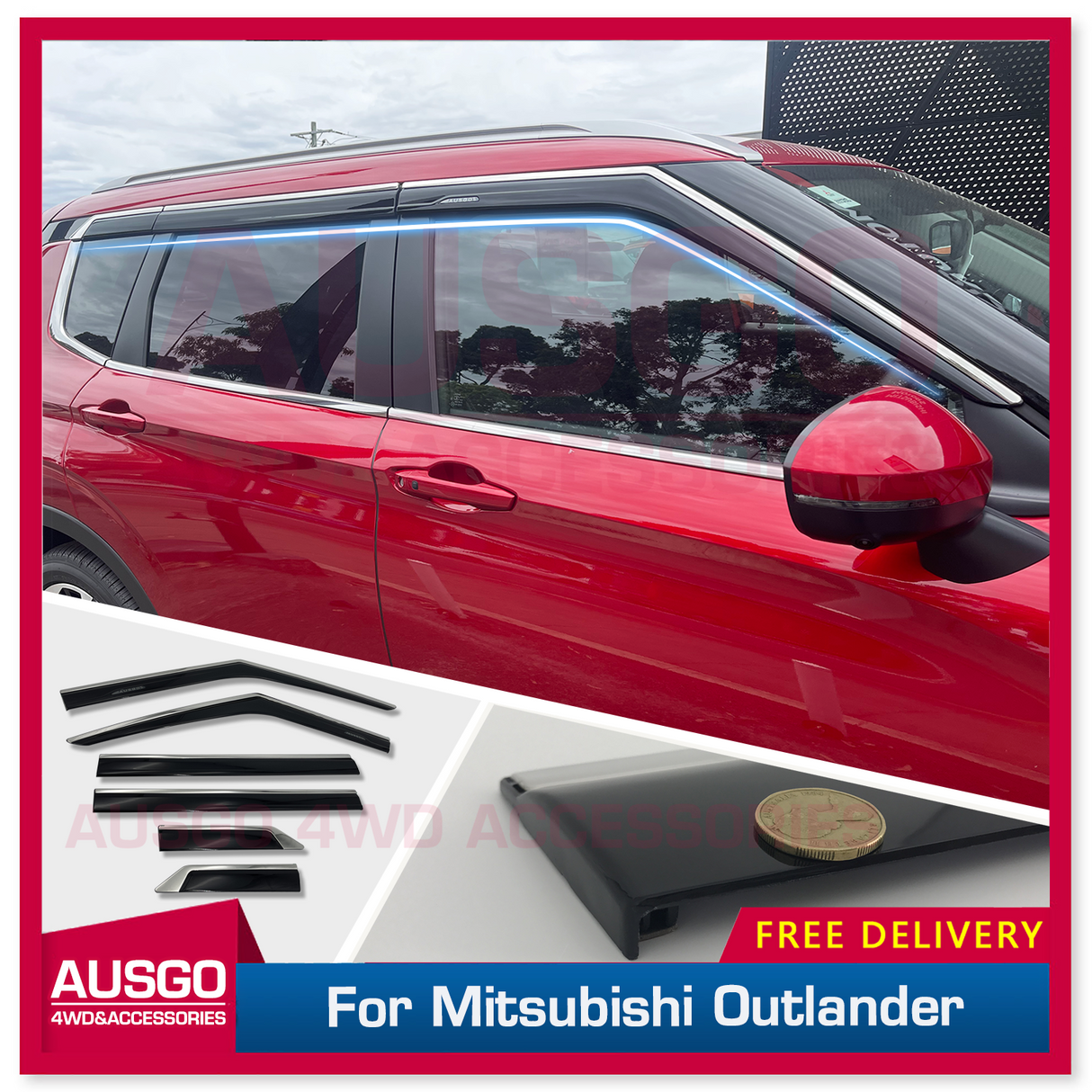 6PCS Stainless Steel Weather Shields for Mitsubishi Outlander ZM 2021 ...