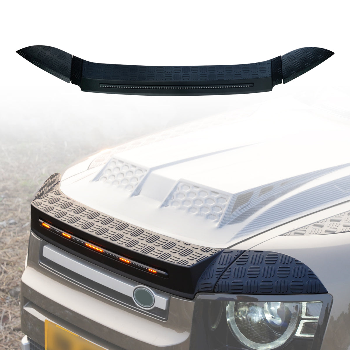 LED Bonnet Protector for Land Rover Defender | Hood Protection & Style ...