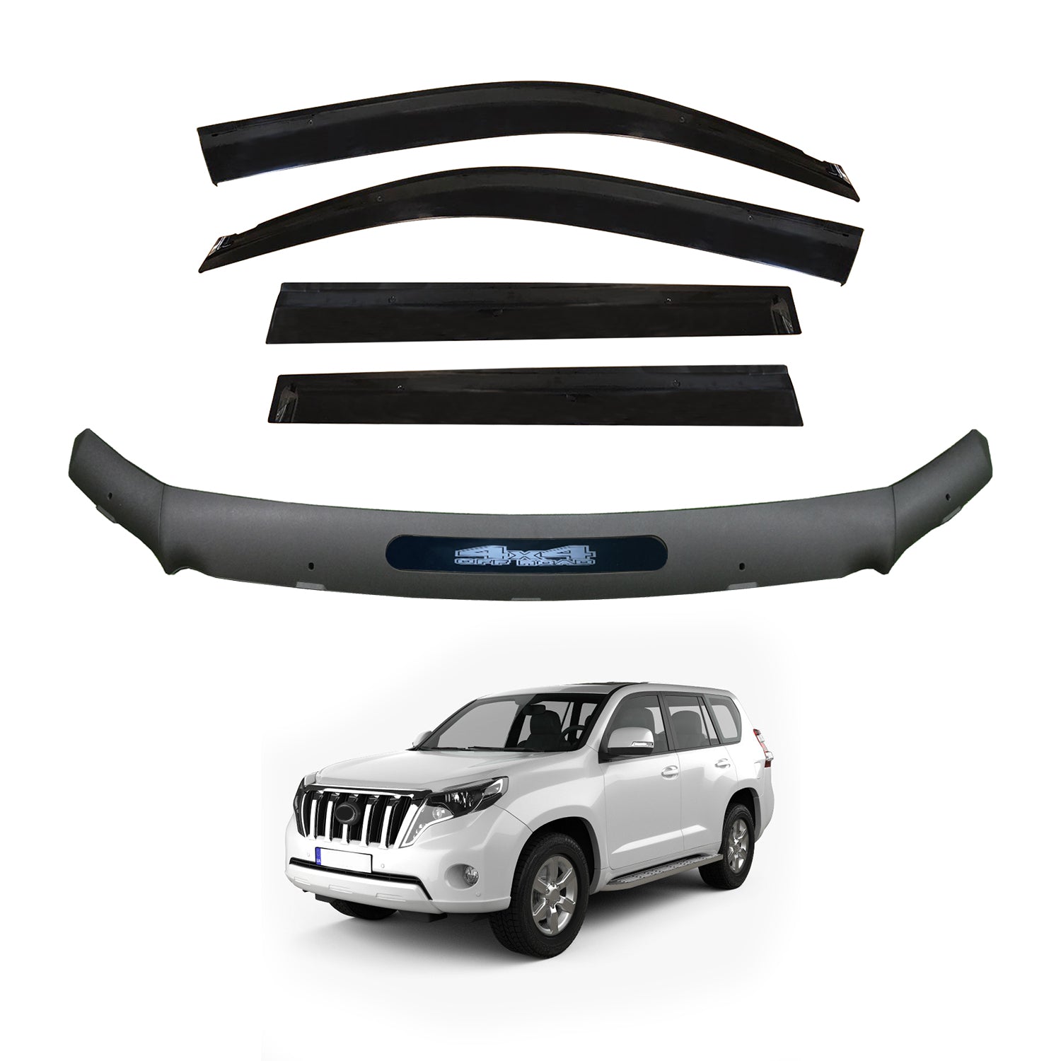 Injection Weather Shields + Bonnet Protector for Toyota Land Cruiser P