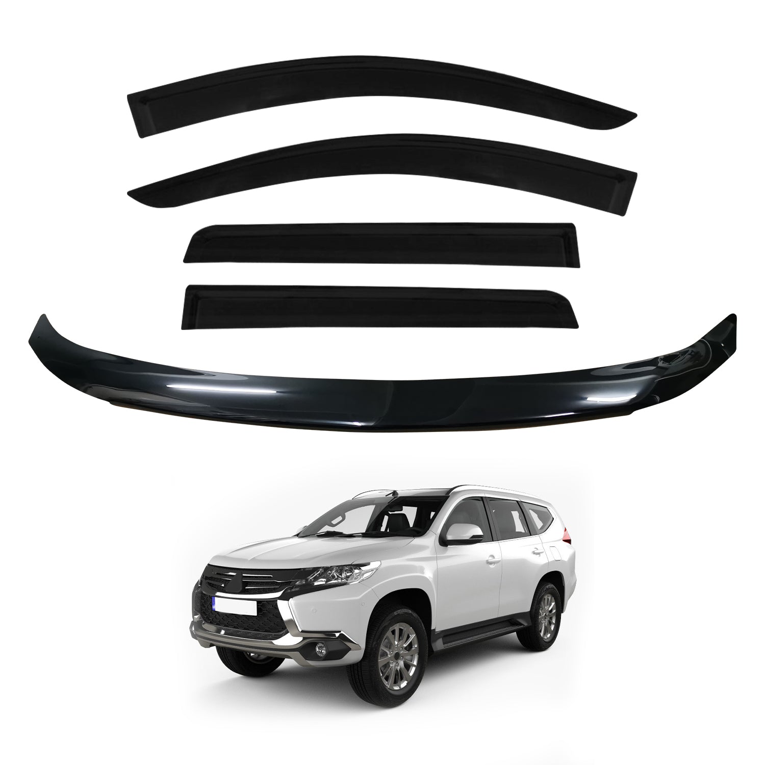 Injection Weather Shields + Bonnet Protector for Mitsubishi Pajero Spo