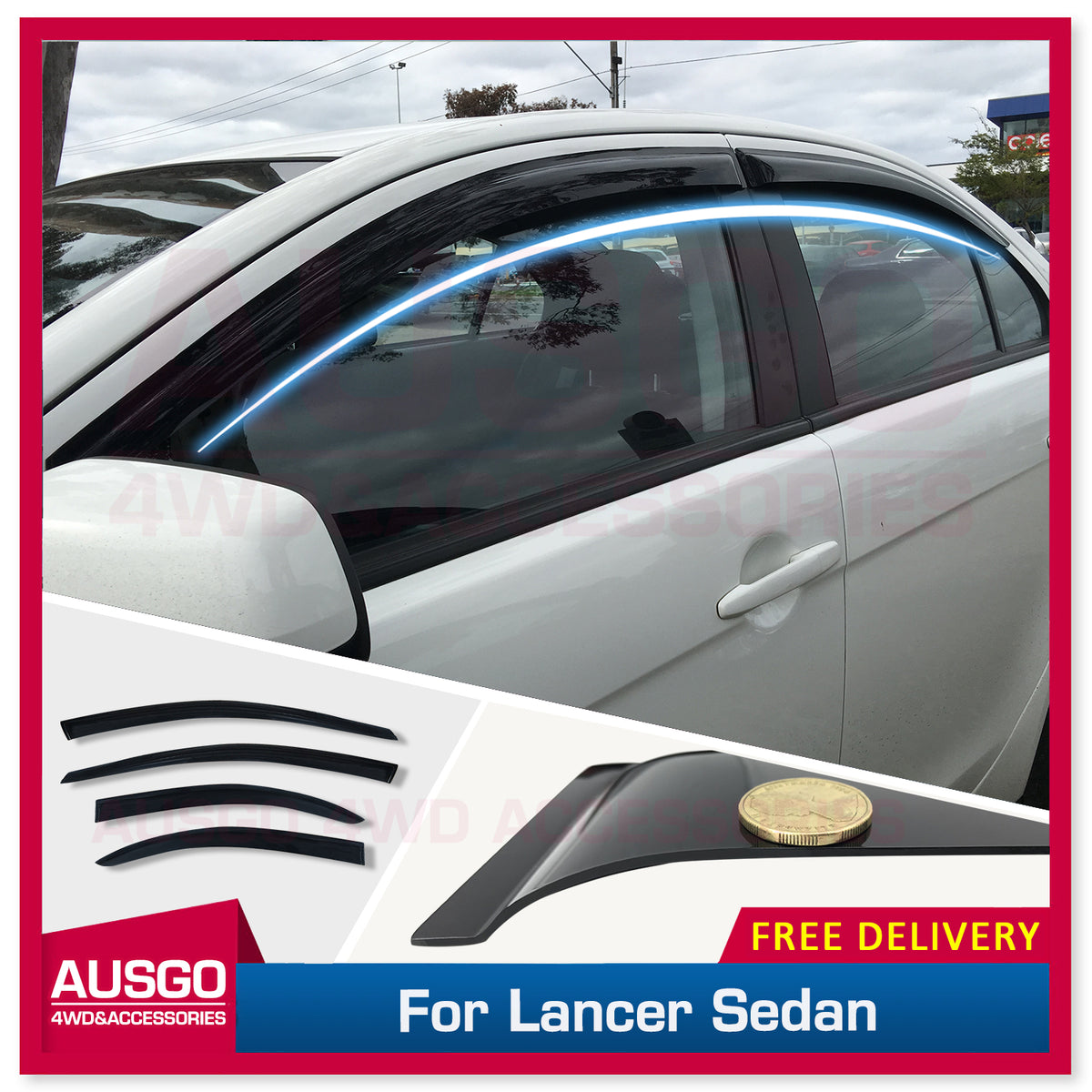 Weather Shields for Mitsubishi Lancer CJ Series Sedan 2007-Onwards Wea ...