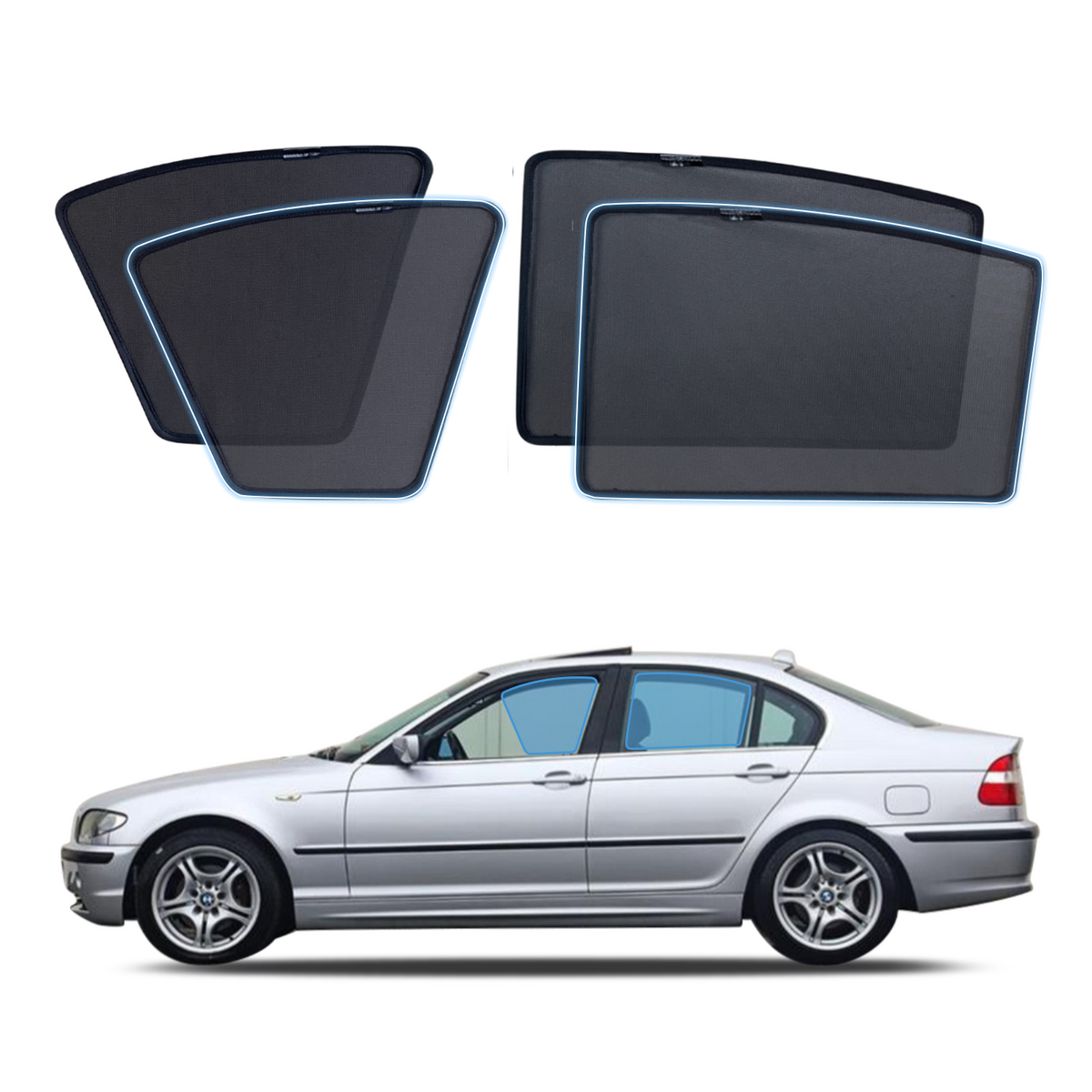 Magnetic Window Sun Shade for BMW 3 series E46 sedan 1998-2006 – AUSGO ...