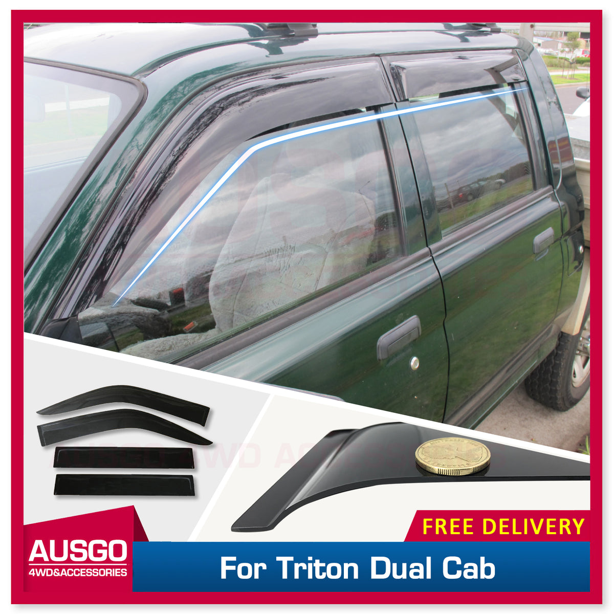 Weather Shields for Mitsubishi Triton MK Series Dual Cab 1996-2006 Wea ...