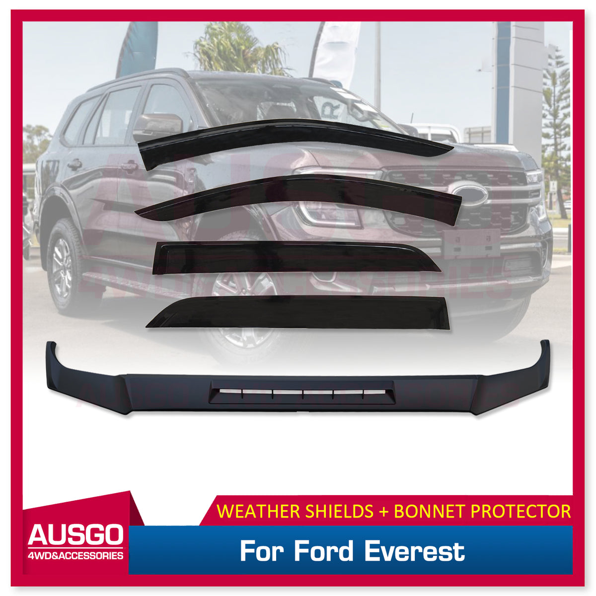 Injection Weather Shields + Bonnet Protector for Ford Everest Next-Gen ...