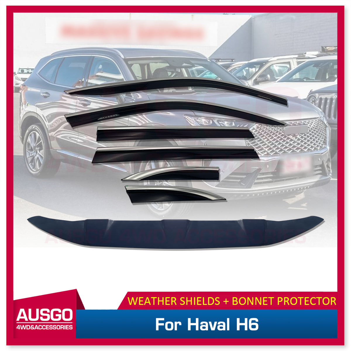 Stainless Steel Weather Shields + Bonnet Protector for Haval H6 B01 Se ...