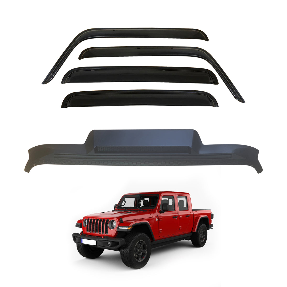 Weather Shields + Bonnet Protector for Jeep Gladiator 2020-Onwards ...