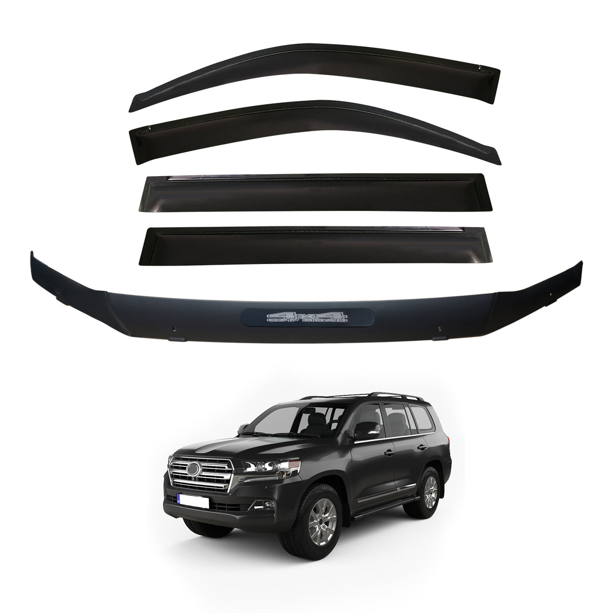 Weather Shields + Bonnet Protector for Toyota Land Cruiser 200 LC200 2 ...