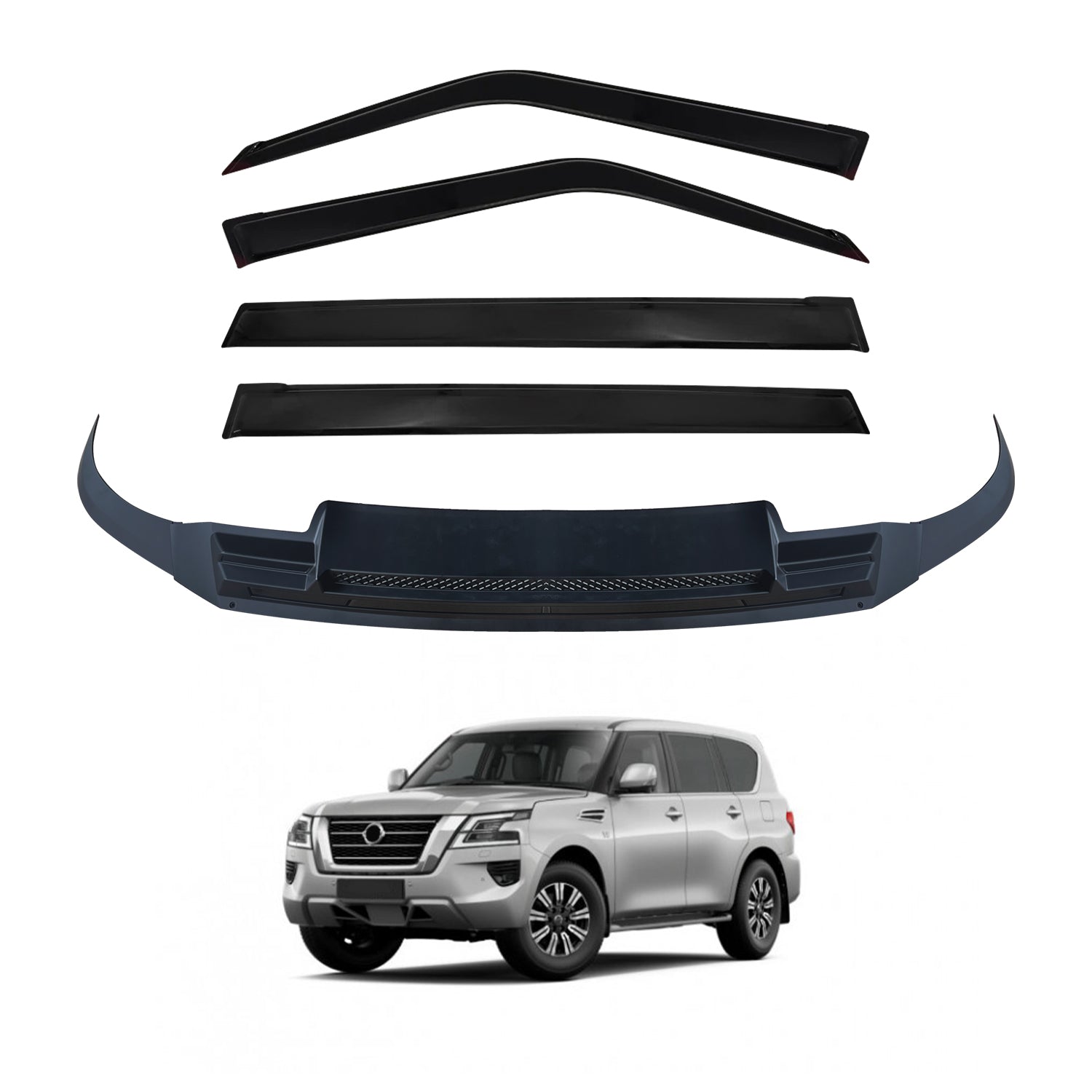 Weather Shields + Bonnet Protector for Nissan Patrol Y62 Series 5 2019 ...