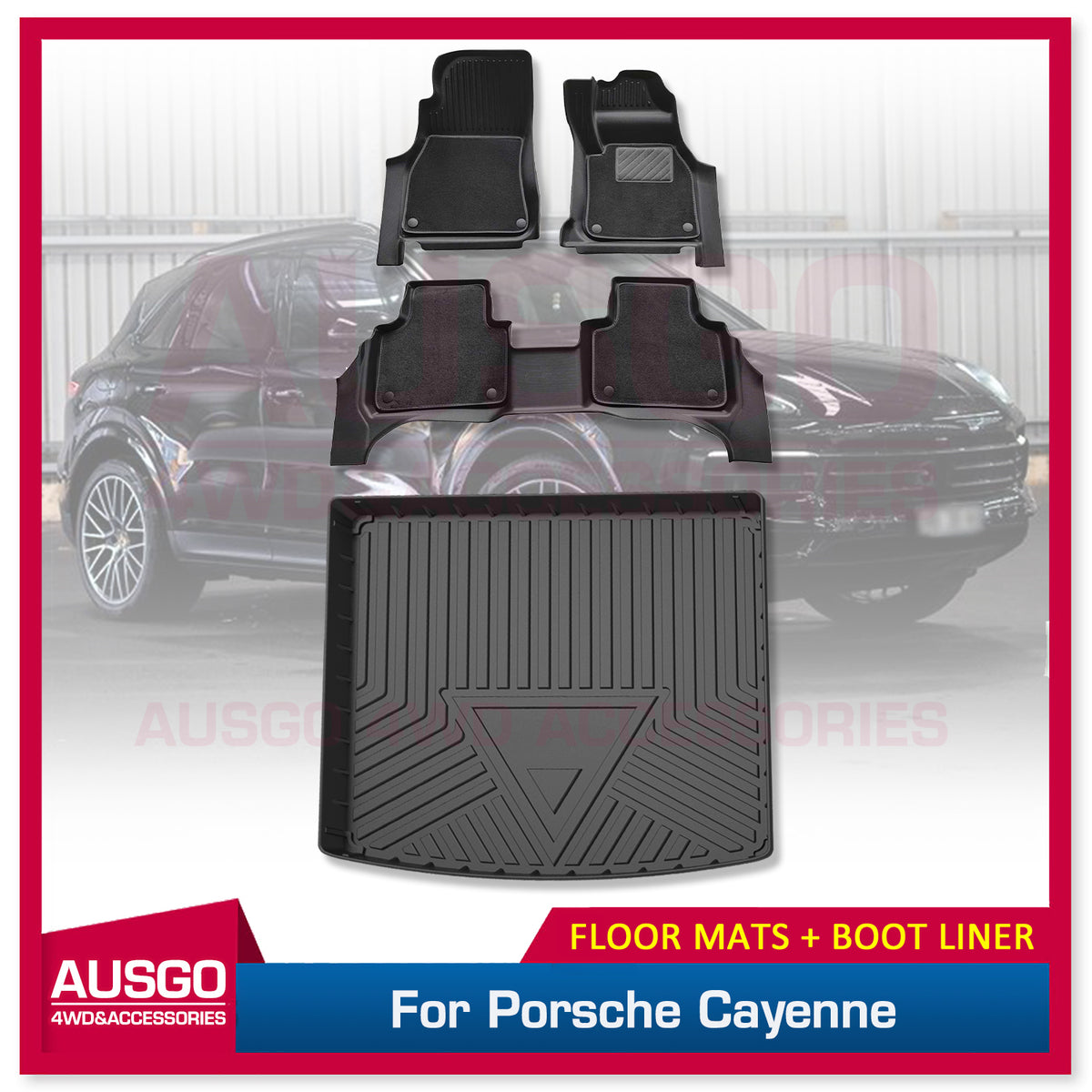 TPE Floor Mats + Cargo Mat for Porsche Cayenne 2018-Onwards Door Sill ...