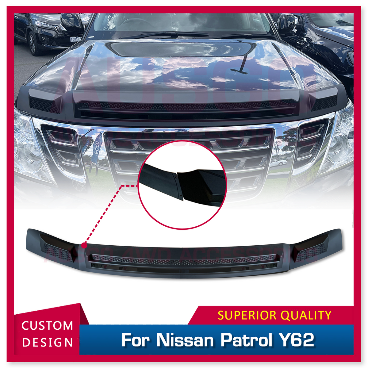Injection Molded Bonnet Protector Guard for Nissan Patrol Y62 2012-201 ...