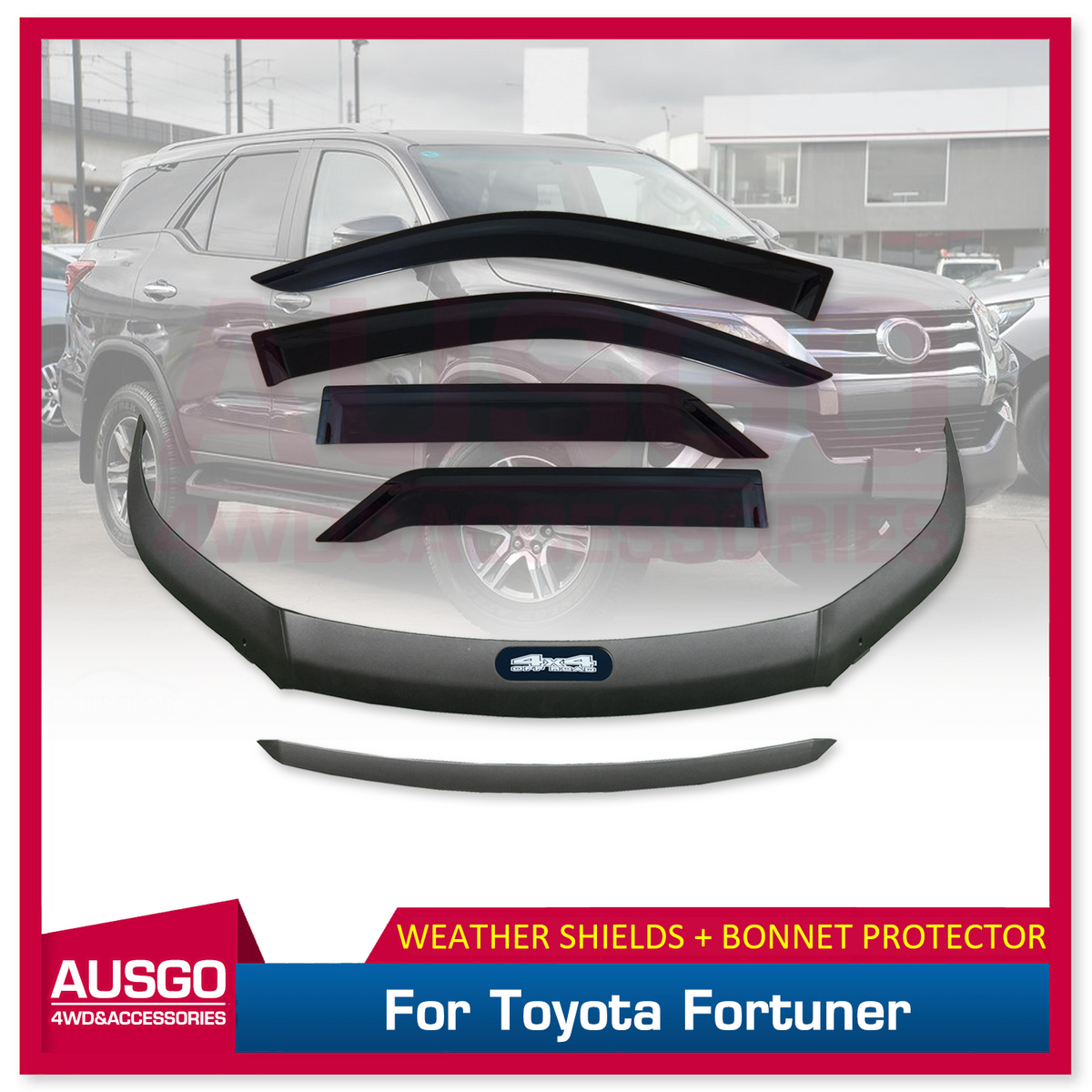 Injection Weather Shields + Bonnet Protector for Toyota Fortuner 2015 ...