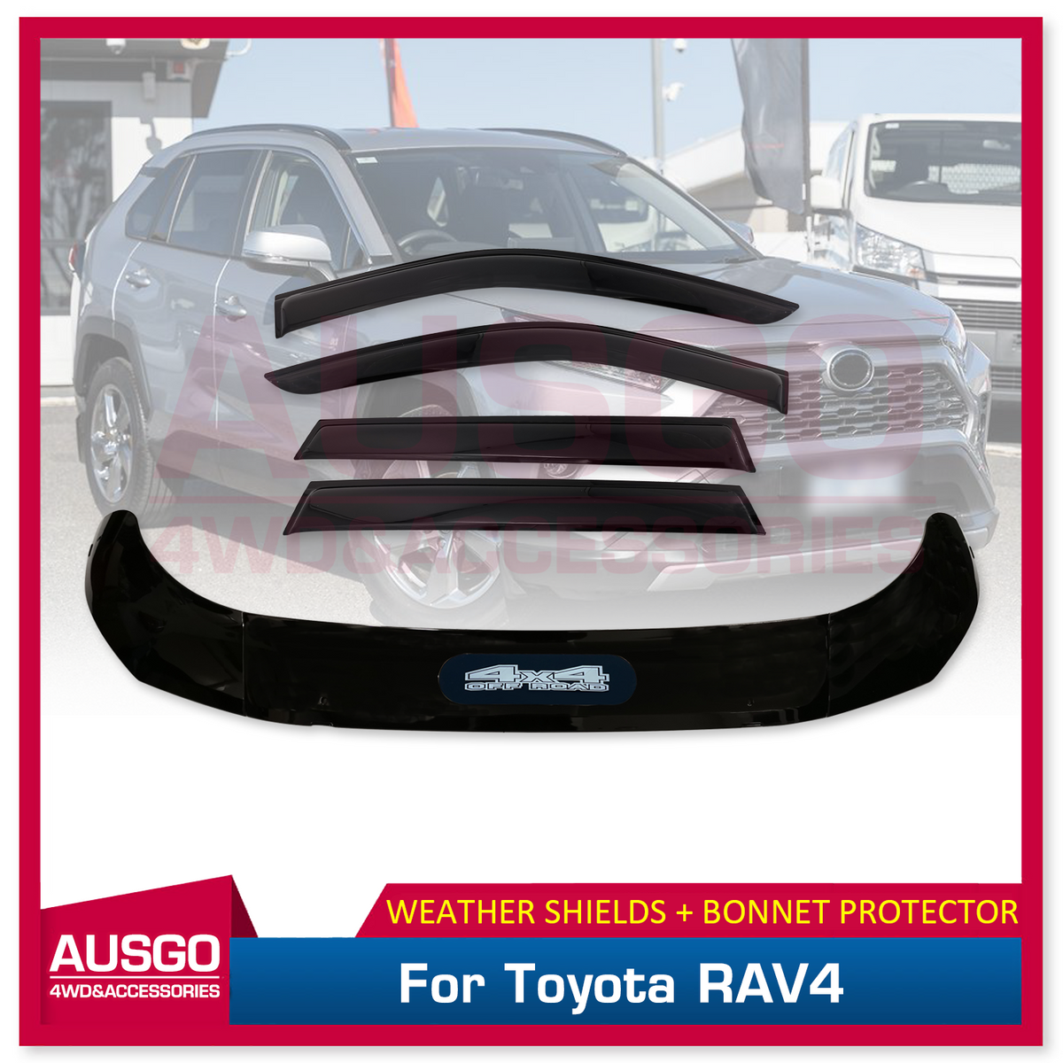 Luxury Weather Shields + Bonnet Protector for Toyota RAV4 2019+ Weathe ...