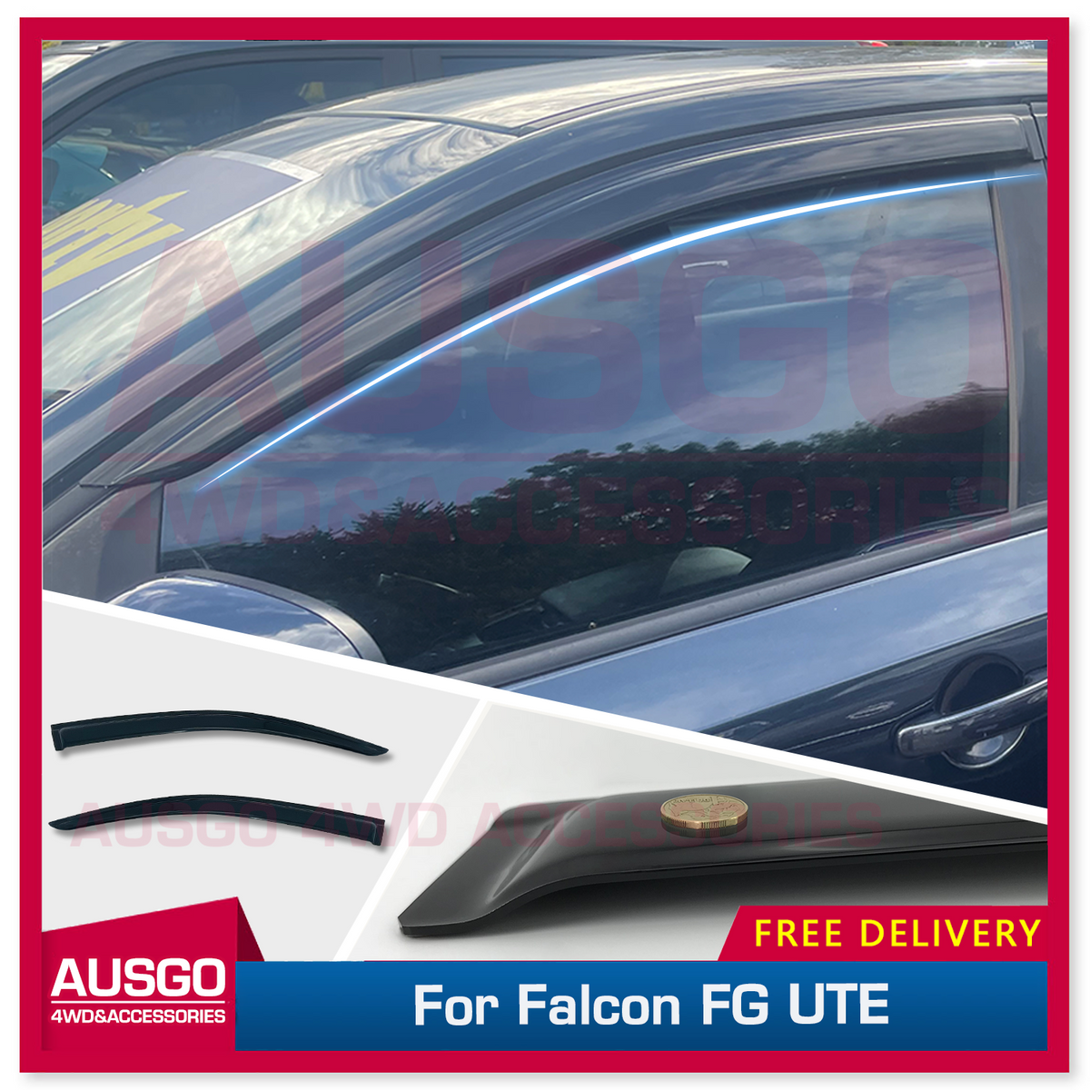 Luxury Weather Shields for Ford Falcon FG ute 2008-2019 2PCS Weathersh ...