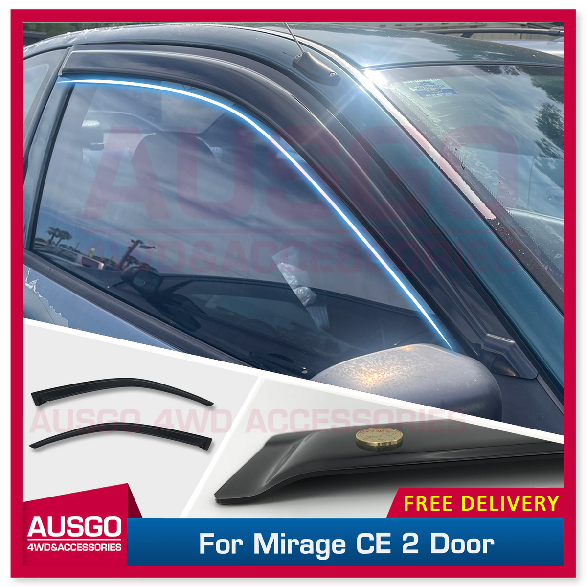 Luxury Weather Shields for Mitsubishi Mirage CE 2D 1996-2003 Coupe Wea ...