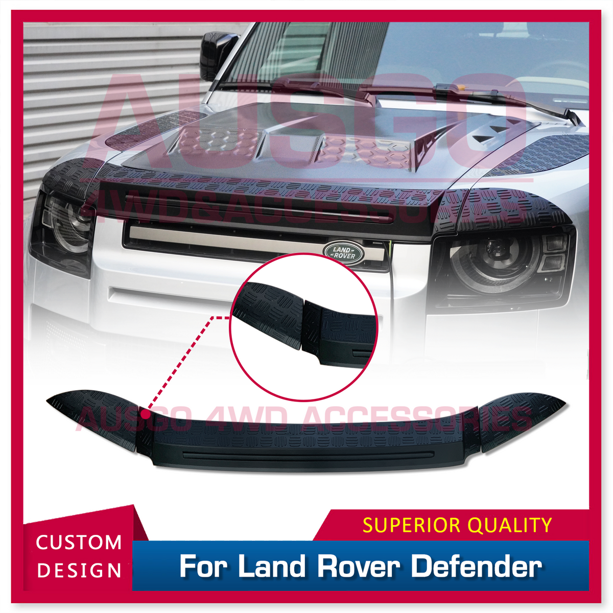Injection Moulded Bonnet Protector Guard for Land Rover Defender L663 ...